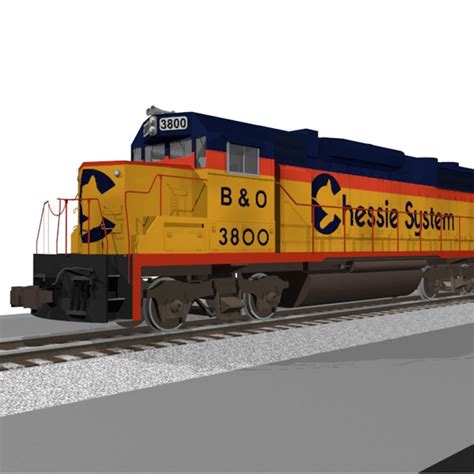 Train Engine Chessie System Gp38 C4d Model 3d Model 9 C4d Free3d