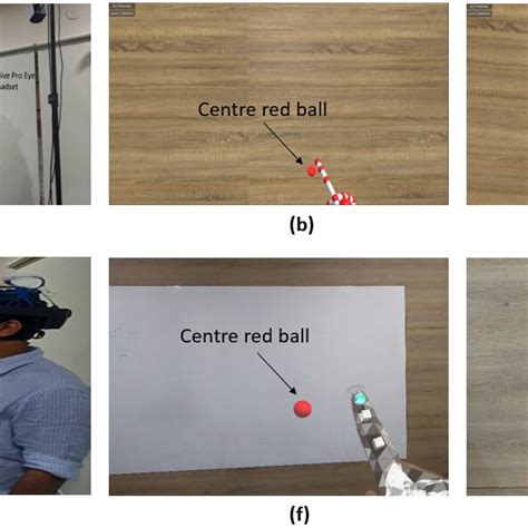 a experimental setup using vr interface b and c htc vive pro