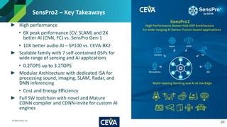 SensPro2 Highly Scalable Sensor Hub DSP For Computer Vision AI And Multi Sensor Fusion For