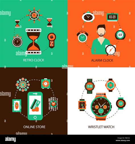 Clock Design Concept Set Stock Vector Image Art Alamy
