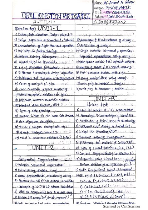 Final Dsl Oral Qa 2019 Oral Questions Fundamentals Of Data