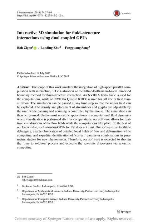 Interactive 3d Simulation For Fluidstructure Interactions Using Dual