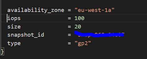 error iops must not be set when type is gp2 when running