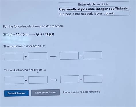 Solved Enter Electrons As E Use Smallest Possible Integer