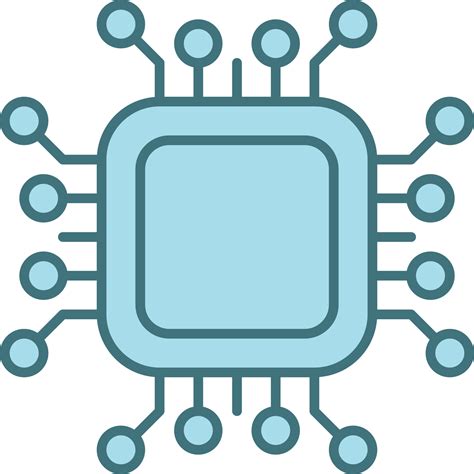 Isolated Circuit Chip Icon In Blue Color Vector Art At Vecteezy