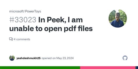 In Peek I Am Unable To Open Pdf Files · Issue 33023 · Microsoftpowertoys · Github