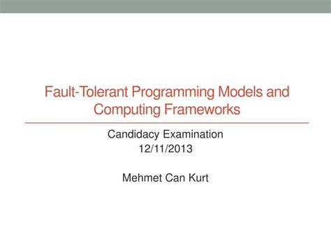 PPT Fault Tolerant Programming Models And Computing Frameworks PowerPoint Presentation ID
