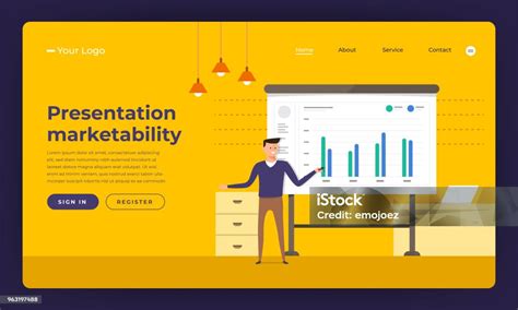 실물 디자인 웹사이트 평면 디자인 개념 프레 젠 테이 션 기술 시장성 벡터 일러스트입니다 개념에 대한 스톡 벡터 아트 및 기타