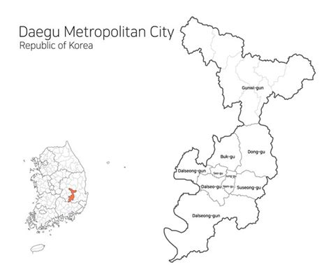 Daegu Map Vectors And Illustrations For Free Download