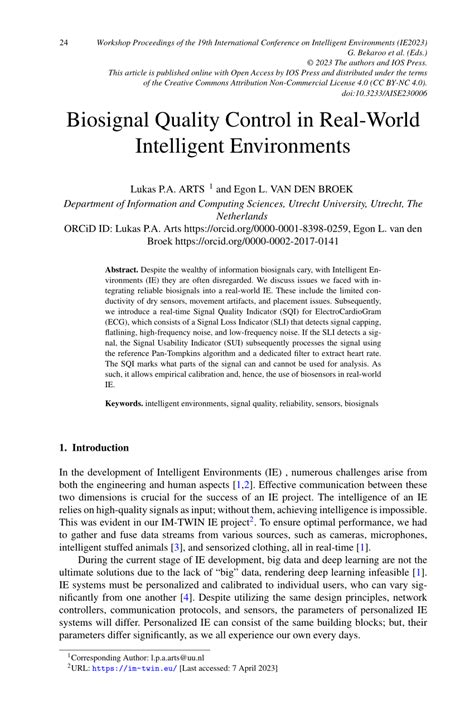 Pdf Biosignal Quality Control In Real World Intelligent Environments