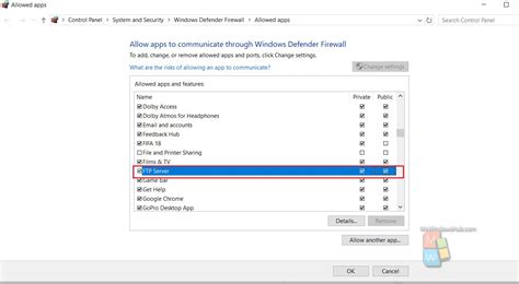 how to configure windows firewall for ftp connections on windows 10 to