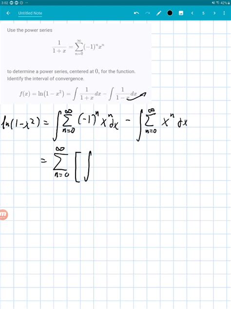 SOLVED:Use the power series (1)/(1+x)=∑n=0^∞(-1)^n x^n to determine a power series, centered at ...