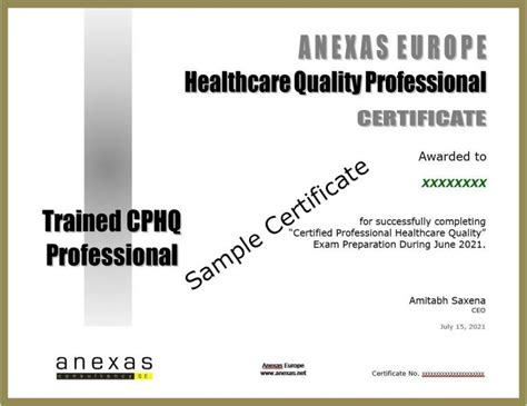 Cphq Certification Course Self Learning Anexas Europe