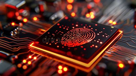 Fingerprint Security The Fusion Of Microchips And Identity Protection Stock Illustration