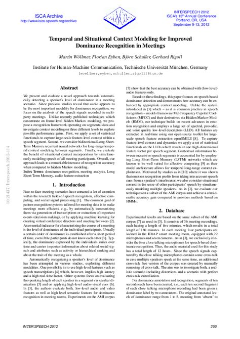 Pdf Temporal And Situational Context Modeling For Improved Dominance