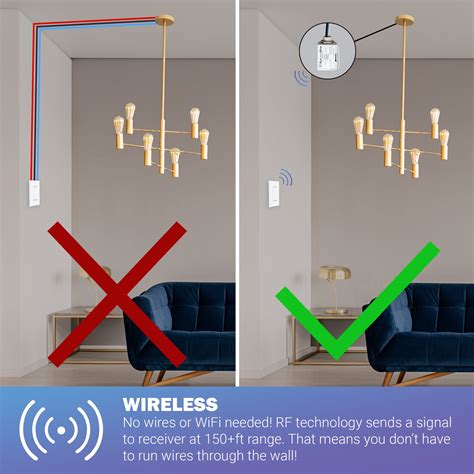 Basic Wireless Light Switch Kit 1 Controller 1 Light Switch