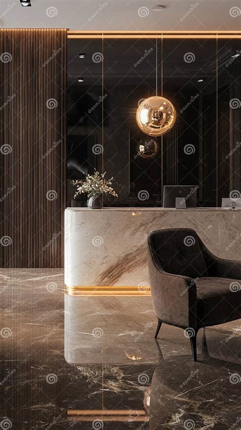 Elegant Hotel Lobby Featuring Modern Design And Luxurious Marble