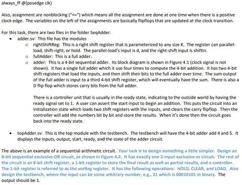 Task Sequential Exclusive Or Xor Circuit This Chegg Com