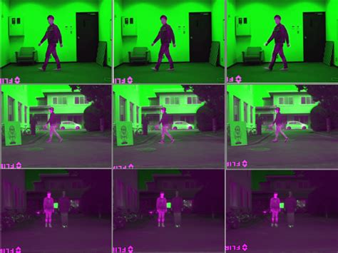 Example Of The Visible Thermal Fusion On The Top Row Indoor Middle Download Scientific
