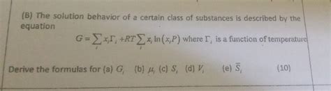 Solved B The Solution Behavior Of A Certain Class Of