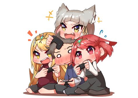 Rex Mythra Pyra And Nia Gaming Ragau01 Xenoblade Rawwnime
