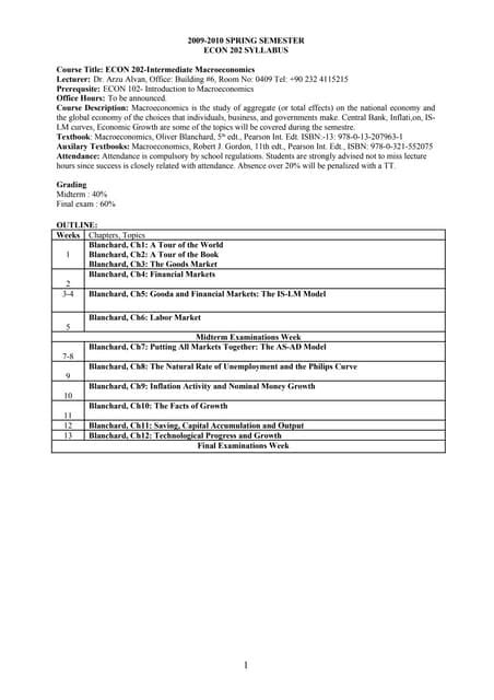2009 10 Econ202 Syllabus Pdf