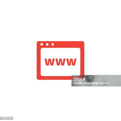 Ilustración De Icono Rojo De La Página Web Sobre Fondo Blanco Ilustración Vectorial De Estilo