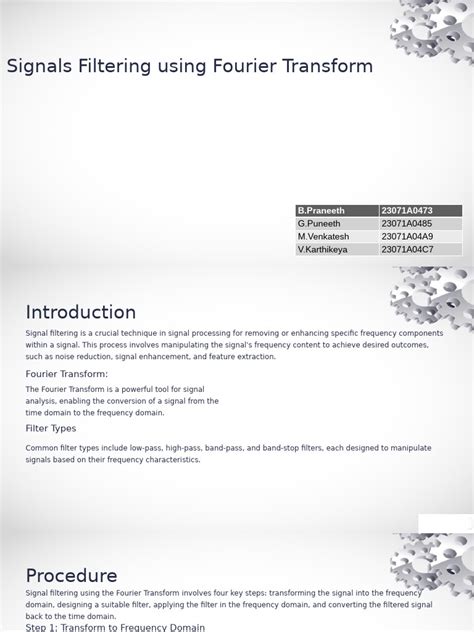 Signal Filtering Using Fourier Transform Pdf Filter Signal Processing Low Pass Filter