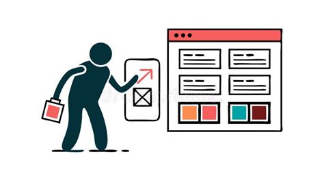 User Interacting With Web Interface Digital Workflow Management Vector Design Generative Ai