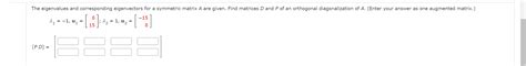 Solved The Eigenvalues And Corresponding Eigenvectors For A