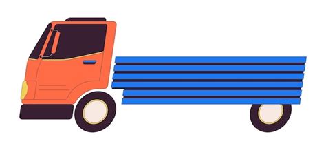 Premium Vector Driving Lorry 2d Linear Cartoon Object