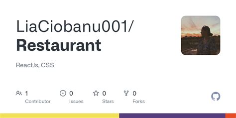 GitHub LiaCiobanu Restaurant ReactJs CSS