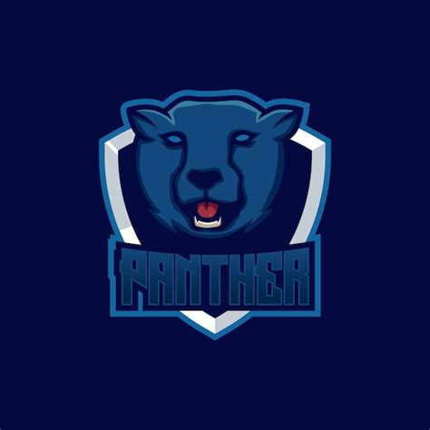 화난 표범 마스코트 게임 로고 및 E스포츠 로고 템플릿 프리미엄 벡터