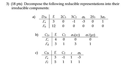 Solved 3 18 Pts Decompose The Following Reducible Chegg Com