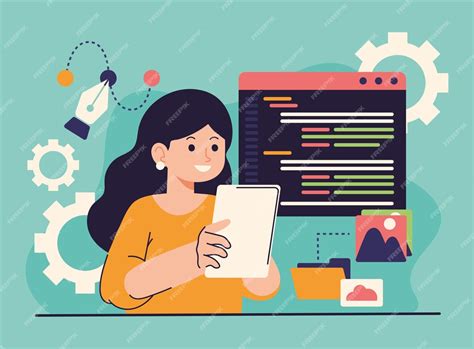 premium vector developer using mobile