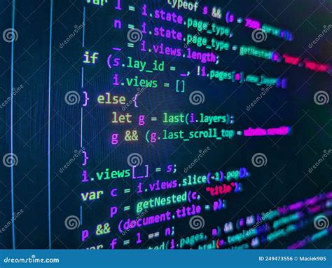 Programming Javascript On Laptop Computer Screen Web Development Code Csssass Styles
