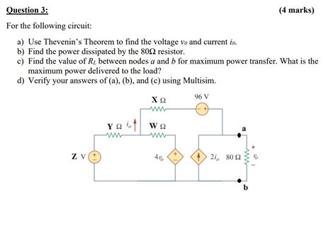 Solved Question 3 4 Marks For The Following Circuit A Chegg Com