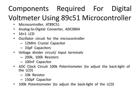 Digital Voltmeter Using 89c51 Microcontroller Pptx Computer