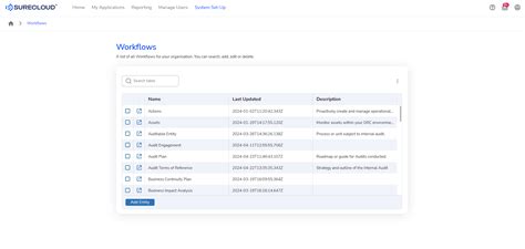 Creating And Managing Workflows Surecloud Platform