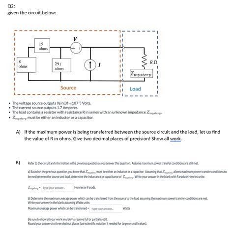 [Solved]: Q2: given the circuit below: - The voltage sourc