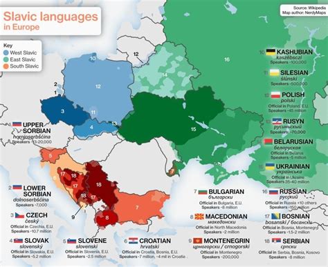 Slavic Languages In Europe By Nerdy Maps Maps On The Web