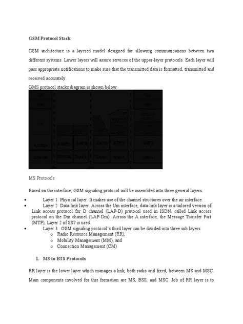 Gsm Protocol Stack Ms Protocols Pdf Service Industries Computer