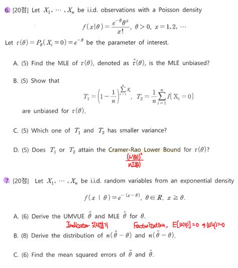Solved [20점] ﻿Let x1,cdots,xn ﻿be i.i.d. ﻿observations with | Chegg.com