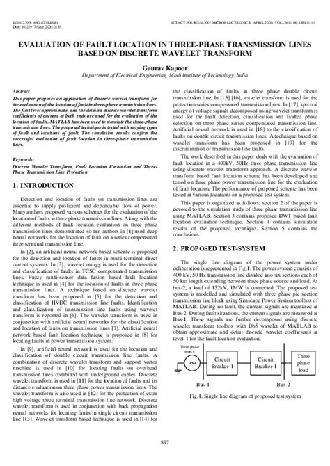 Pdf Evaluation Of Fault Location In Three Phase Transmission Lines Based On Discrete Wavelet