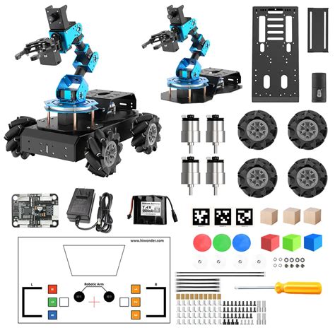armpi pro raspberry pi ros robotic arm developer kit with 4wd mecanum