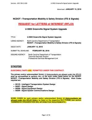 Fillable Online NCDOT Transportation Mobility Safety Division ITS Signals Fax Email