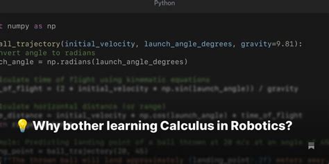 Why You Should Learn Calculus In Robotics Mayur H Posted On The