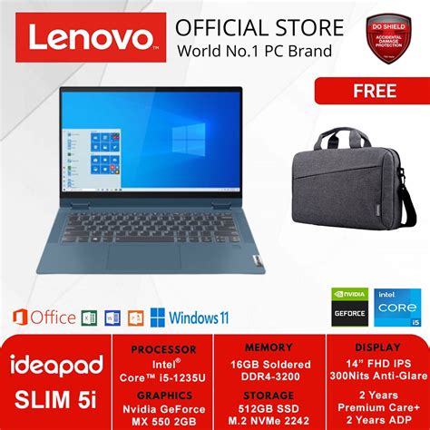 Jual Lenovo Ideapad Slim I Ip Ial Tid Blue Core I U Shopee Indonesia
