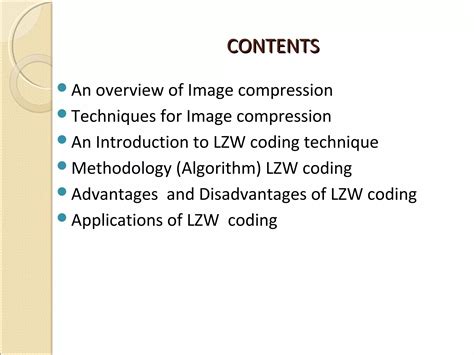 Lzw Coding Technique For Image Compression Ppt