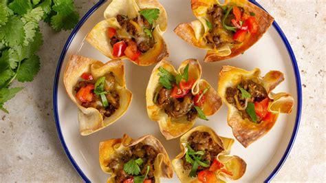 Low Fodmap Appetizers Taco Wonton Cups